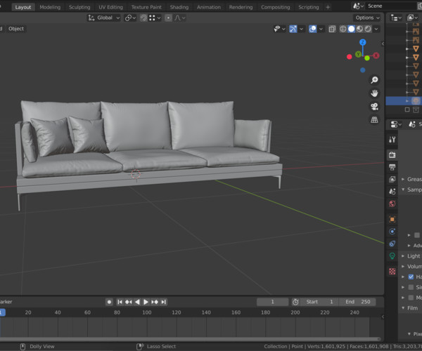 ArtStation - Realistic Blender Sofa | Resources