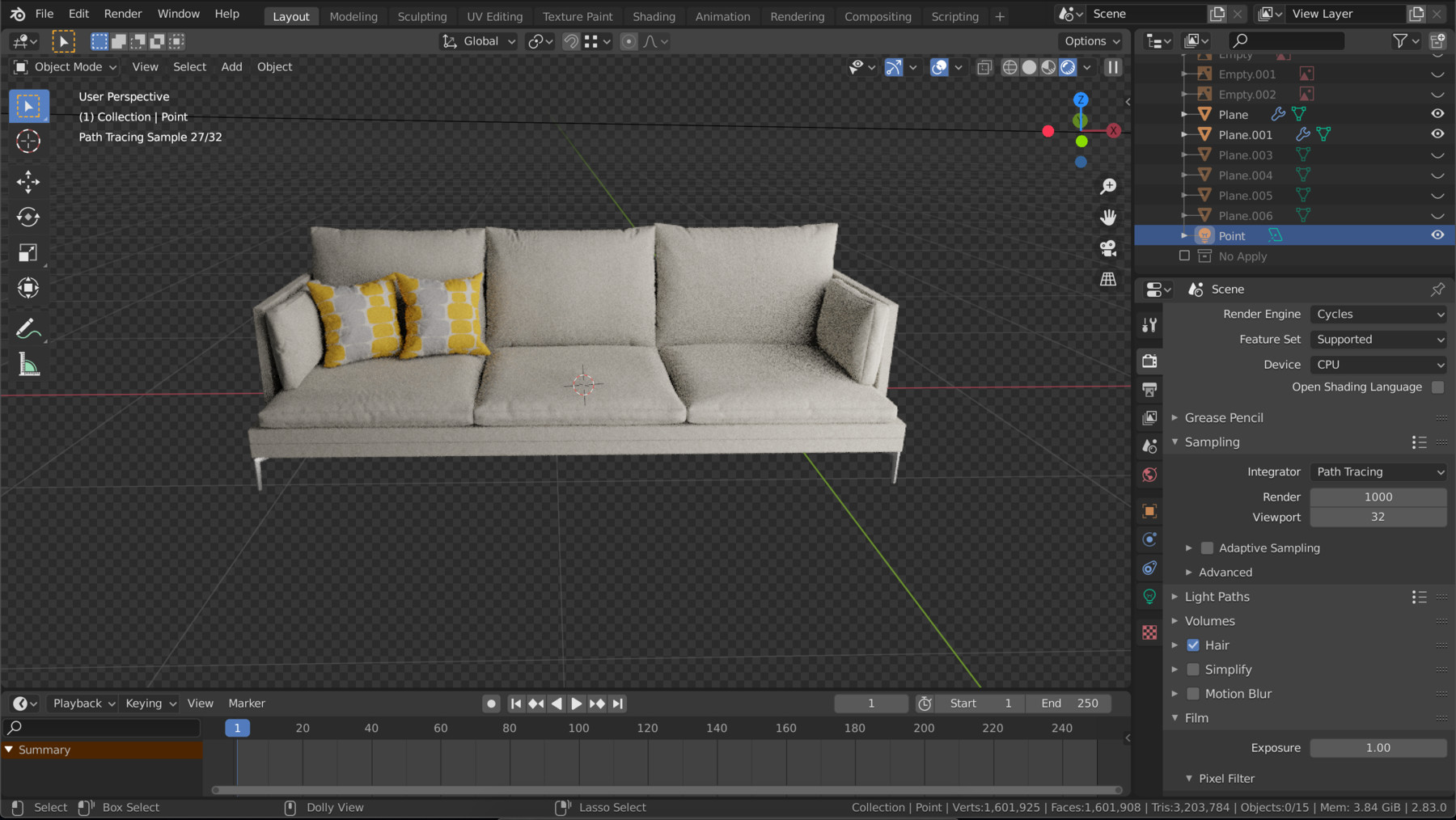 ArtStation - Realistic Blender Sofa | Resources