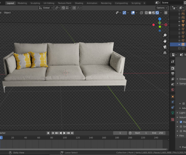 ArtStation - Realistic Blender Sofa | Resources