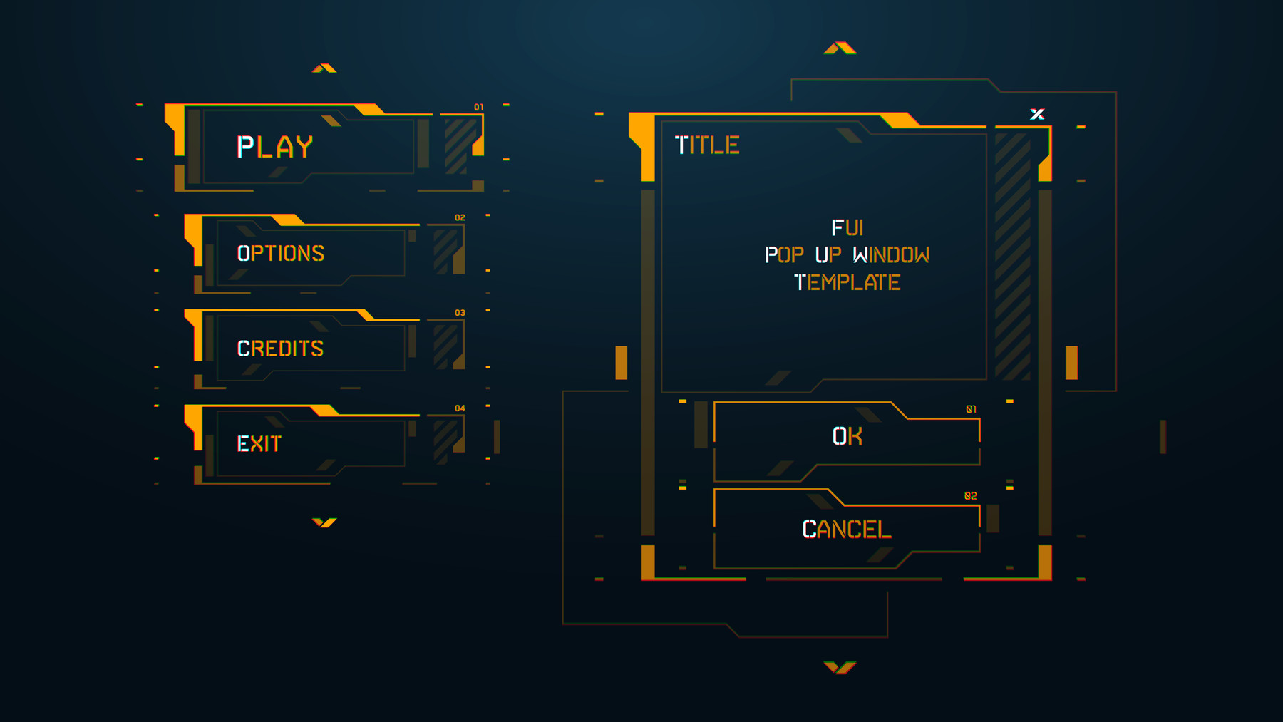 Evgeny Rodygin - FUI / UI - Sci-fi Game Menu / Buttons template