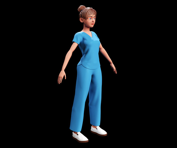 ArtStation - Nurse - Stylized Character Woman - Ha - Blender Cycles And ...