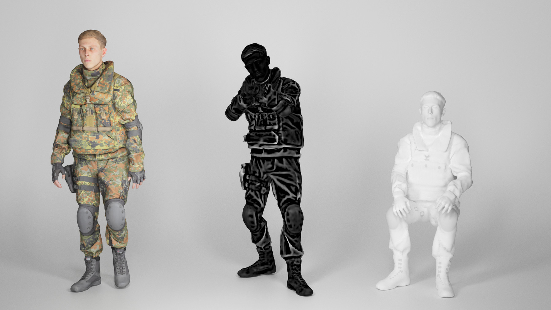 ArtStation - Animated young soldier in Bundeswehr military uniform 205 ...