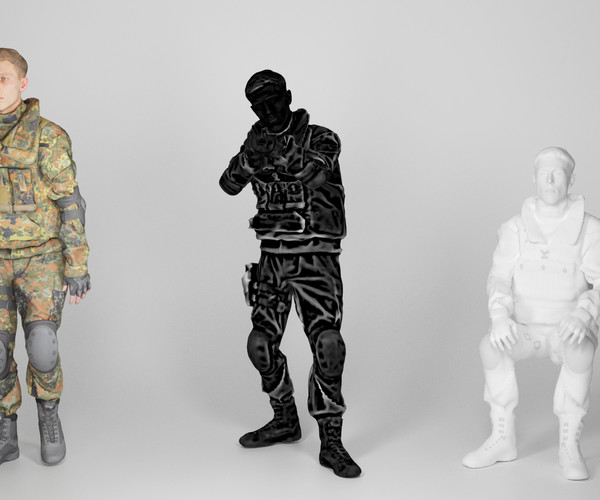 ArtStation - Animated young soldier in Bundeswehr military uniform 205 ...