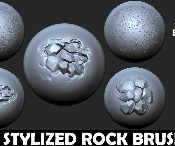 ArtStation - Zbrush - Stylized Rock Brush Vol. 1 | Brushes
