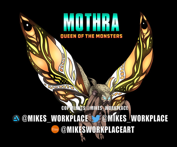 ArtStation - Mothra - Queen of the Monsters / Armor Mothra (Godzilla Skin) | Artworks