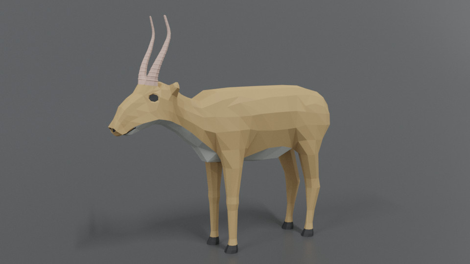 ArtStation - Low Poly Cartoon Saiga Antelope | Game Assets