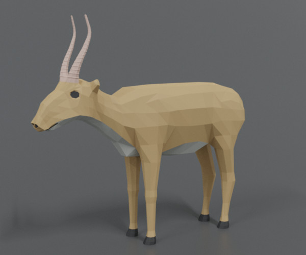 ArtStation - Low Poly Cartoon Saiga Antelope | Game Assets
