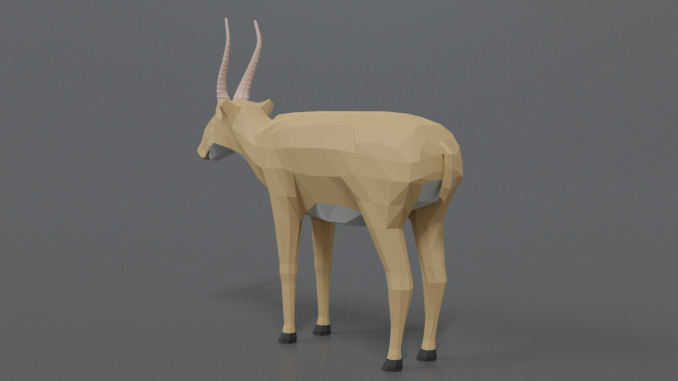 ArtStation - Low Poly Cartoon Saiga Antelope | Game Assets