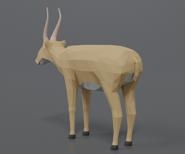 ArtStation - Low Poly Cartoon Saiga Antelope | Game Assets