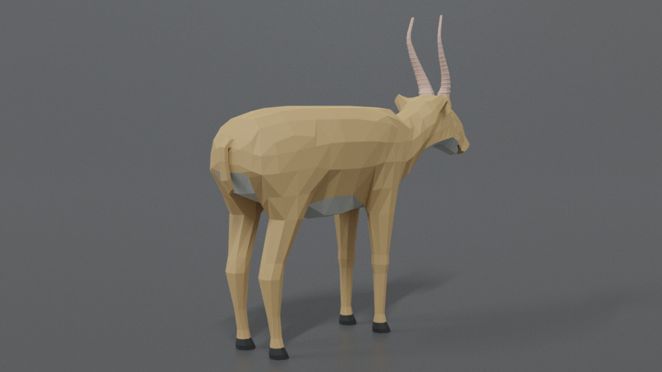 ArtStation - Low Poly Cartoon Saiga Antelope | Game Assets