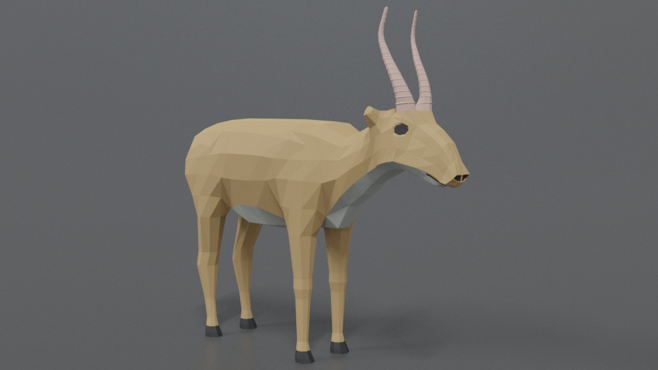 ArtStation - Low Poly Cartoon Saiga Antelope | Game Assets