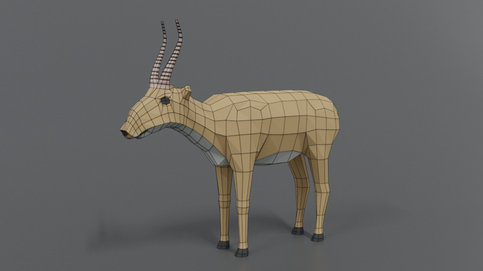 ArtStation - Low Poly Cartoon Saiga Antelope | Game Assets