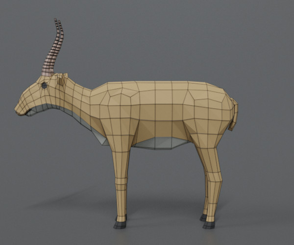 ArtStation - Low Poly Cartoon Saiga Antelope | Game Assets