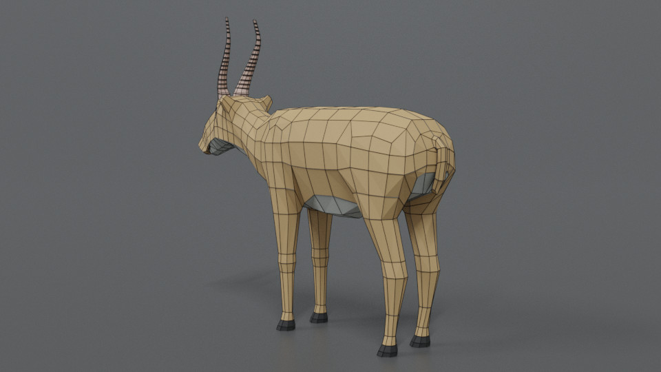 ArtStation - Low Poly Cartoon Saiga Antelope | Game Assets