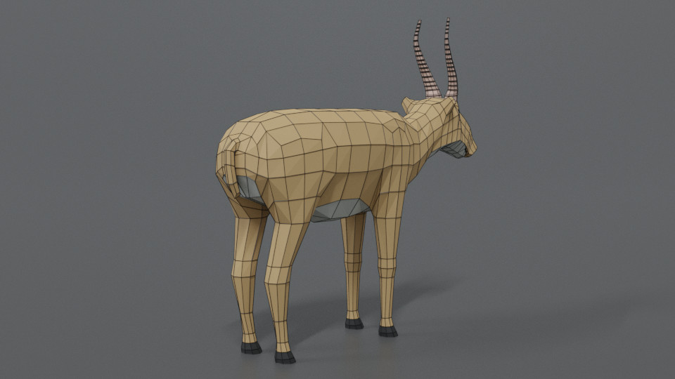 ArtStation - Low Poly Cartoon Saiga Antelope | Game Assets