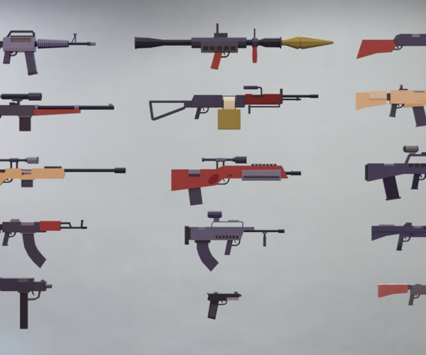 ArtStation - Weapons Pack Low-poly 3D model | Game Assets