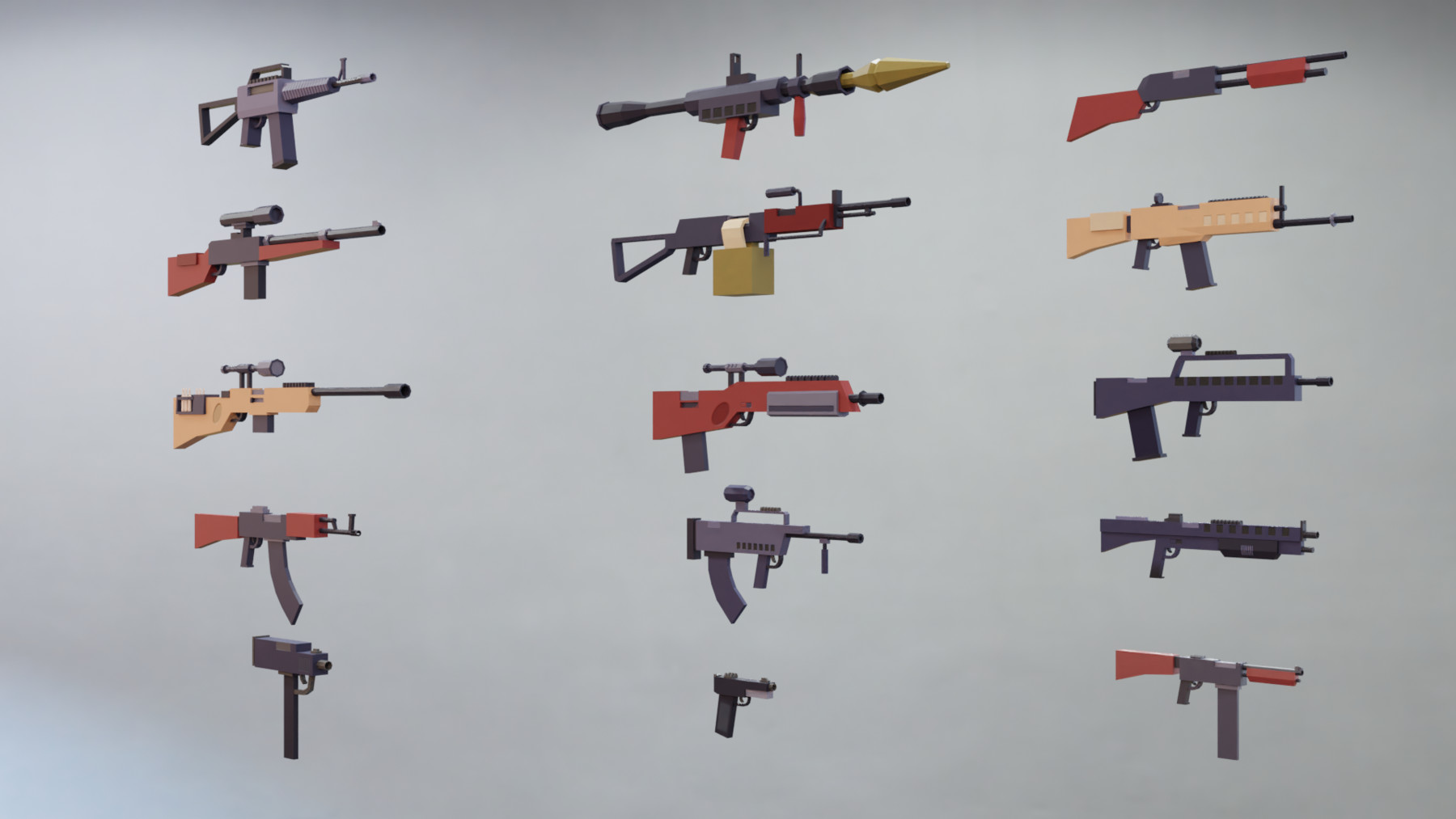 ArtStation - Weapons Pack Low-poly 3D model | Game Assets