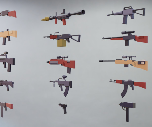 ArtStation - Weapons Pack Low-poly 3D model | Game Assets