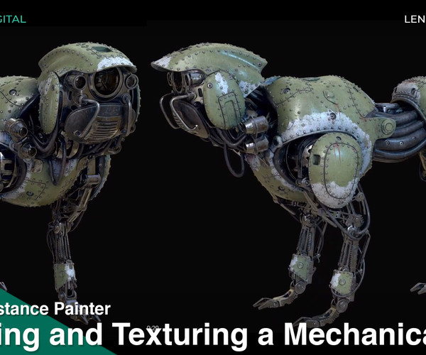 ArtStation - Modeling and Texturing a Mechanical Dog | Lennard Claussen ...