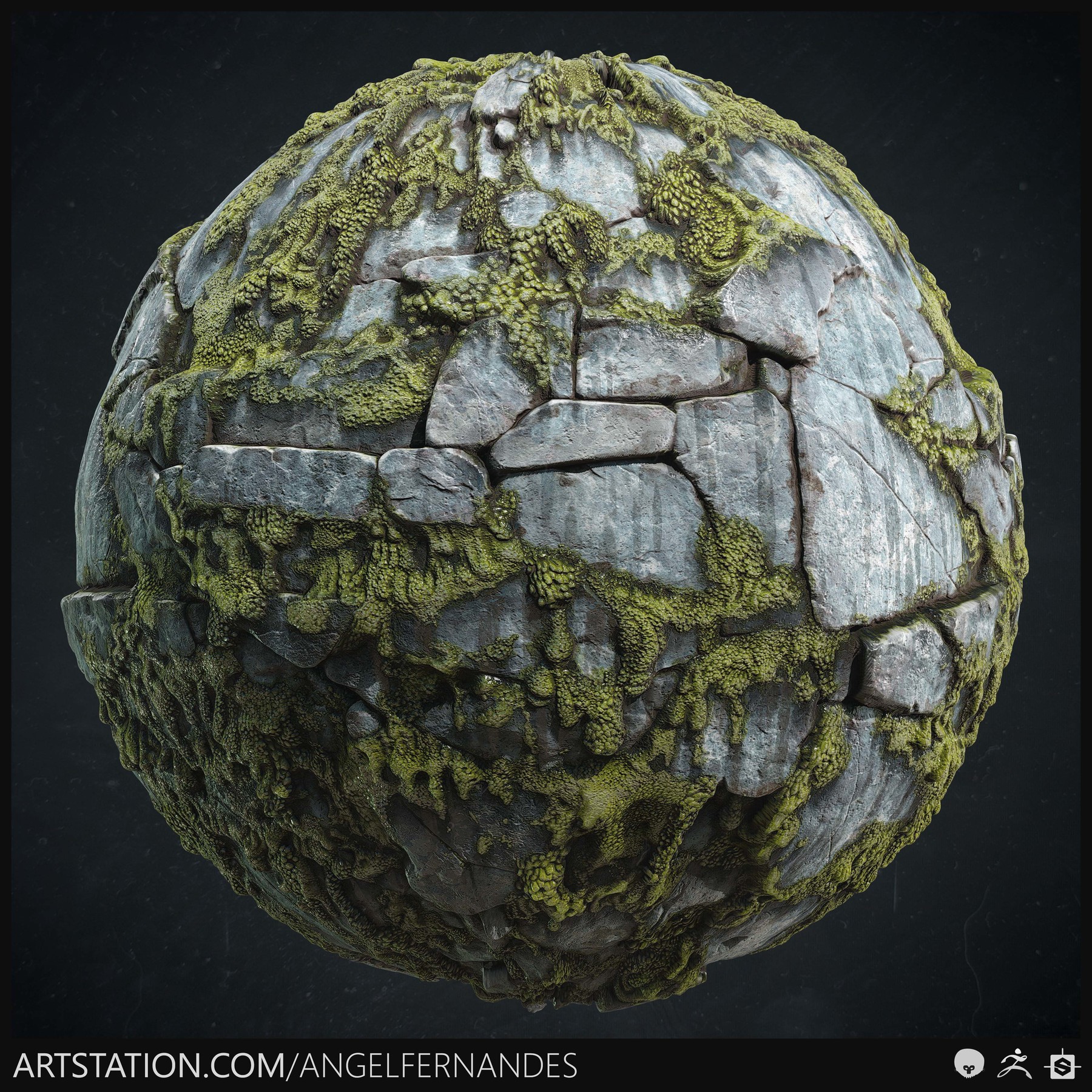 ArtStation - Algae on Stone Material Substance Designer ZBrush | Resources