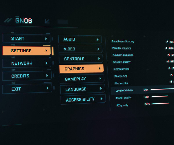 Artstation Fui Ui Sci Fi Game Menu Template Game Assets