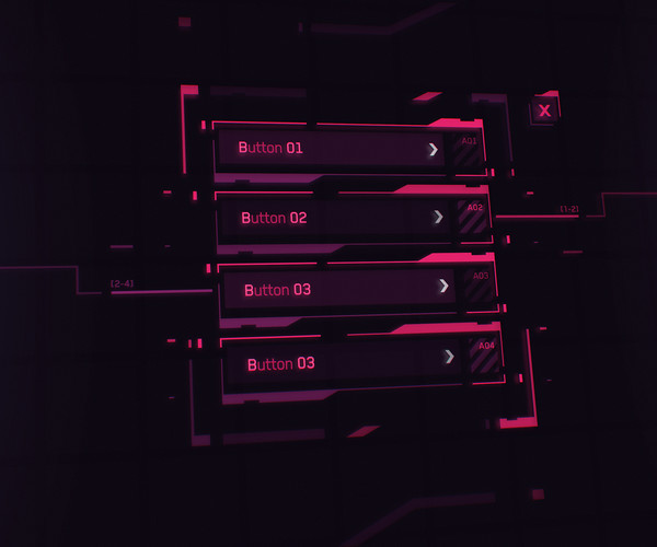 Artstation Fui Ui Sci Fi Cyberpunk Style Game Menu Template Game Assets