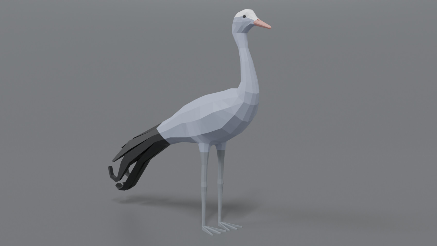 ArtStation - Low Poly Cartoon Blue Crane | Game Assets