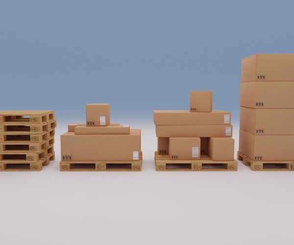 ArtStation - Wooden pallets with boxes - Pack 1 | Resources