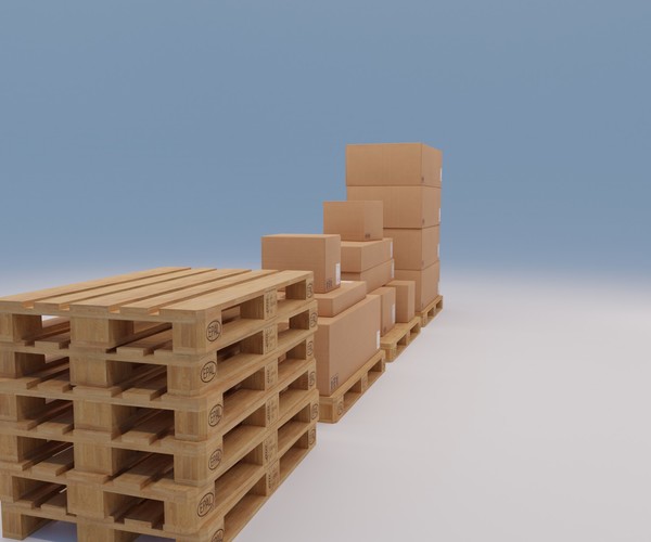 ArtStation - Wooden pallets with boxes - Pack 1 | Resources