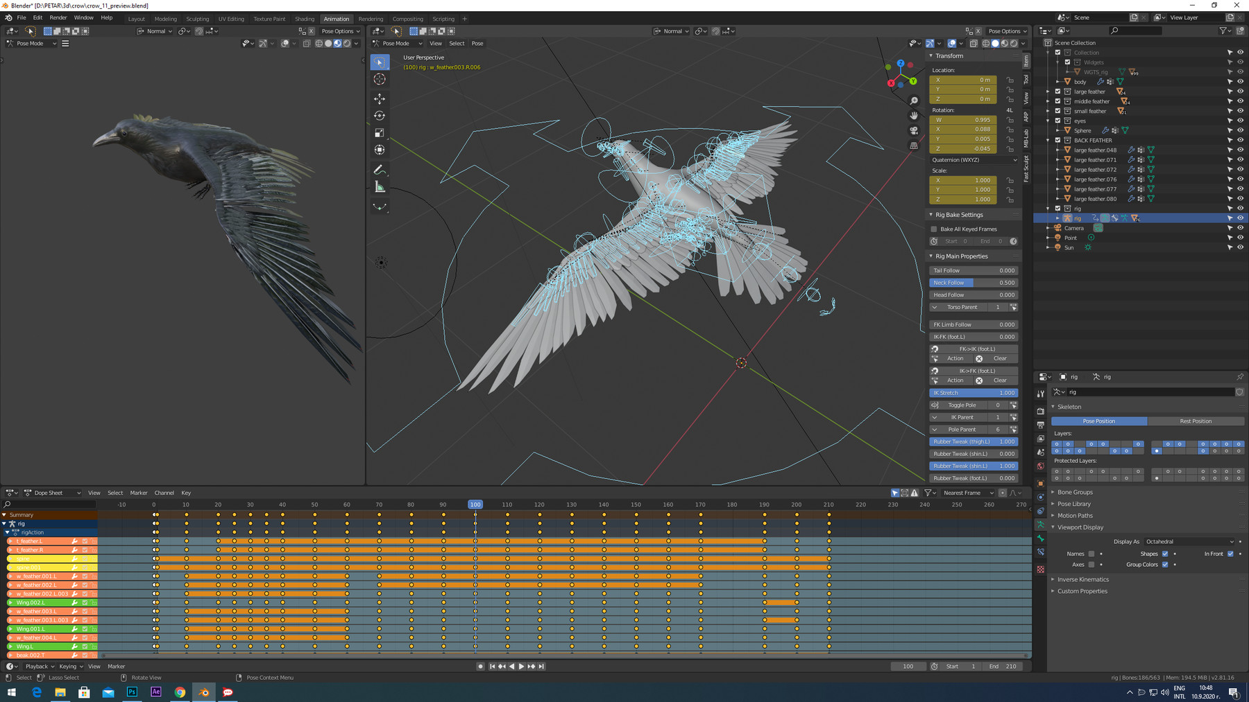 ArtStation - crow flying | Game Assets