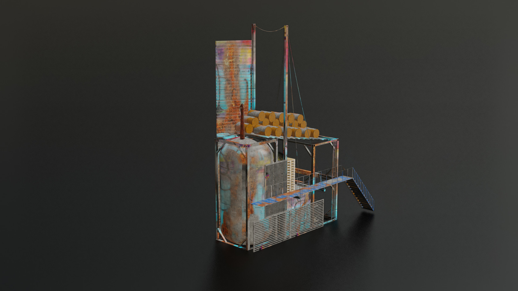 ArtStation - Post-Apocalyptic Kitbash, Shipping Container Themed, 60 ...