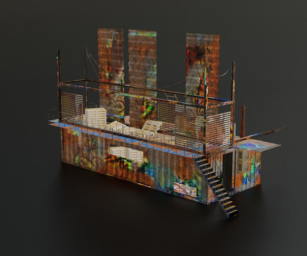 ArtStation - Post-Apocalyptic Kitbash, Shipping Container Themed, 60 ...