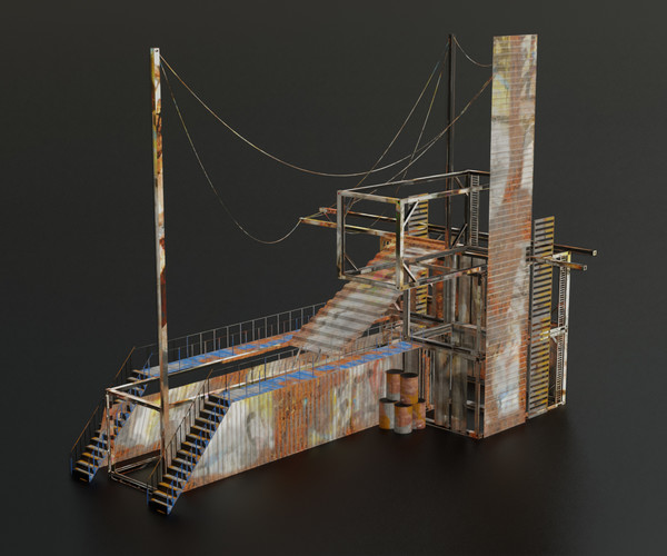 ArtStation - Post-Apocalyptic Kitbash, Shipping Container Themed, 60 ...