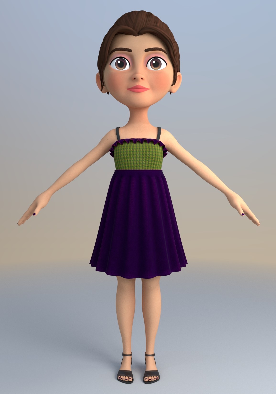 ArtStation - olivia rig ( cartoon girl character rig ) | Game Assets
