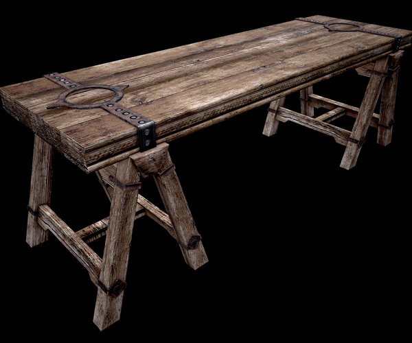 ArtStation - Rusty wooden Table | Game Assets