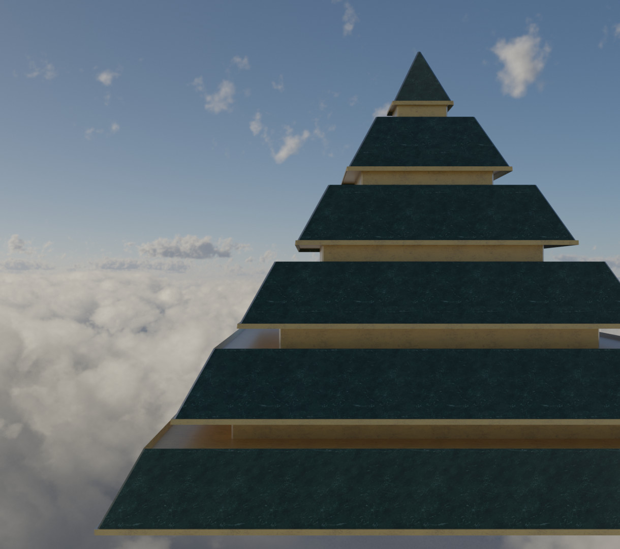 ArtStation - Golden and Green Marbled Pyramid with Squared Spike | Game ...
