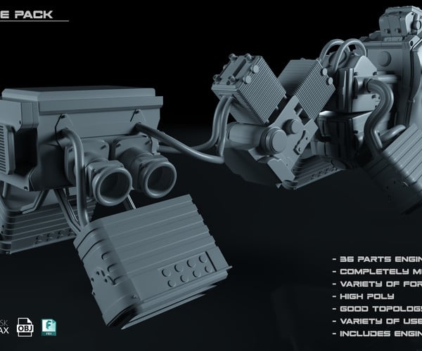 ArtStation - SciFi Engine Pack- High-poly/3D Assets/Formats(MB, Max ...