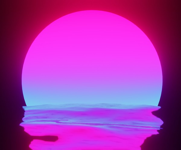 ArtStation - Sunset Vaporwave 3D Model Animation | Resources