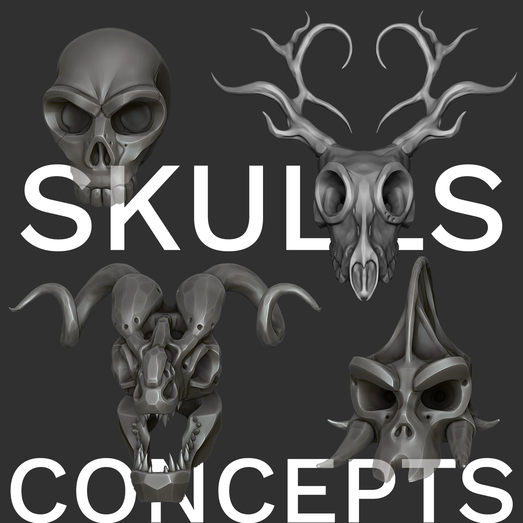 ArtStation - Skull stylized concepts | Resources