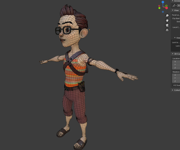 ArtStation - Stylized Character Boy - Blender Cycles And Eevee - Clark ...