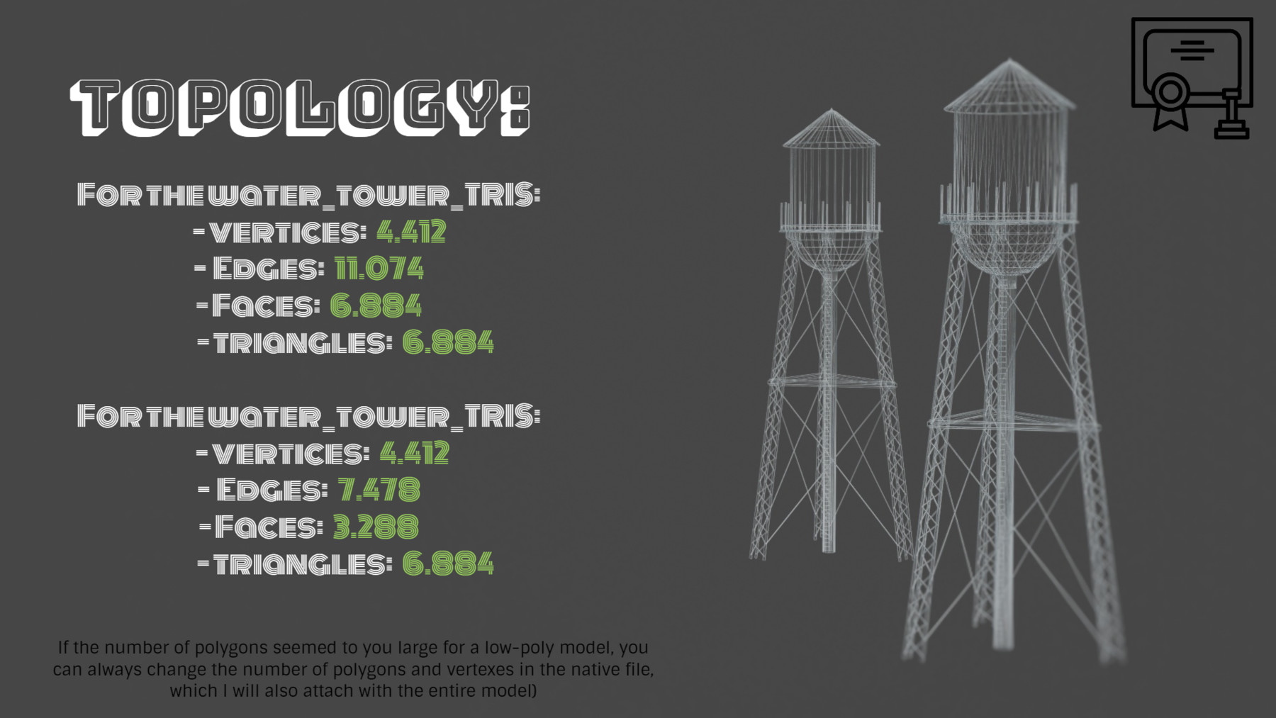 ArtStation - Water Tower Low-poly 3D model | Resources