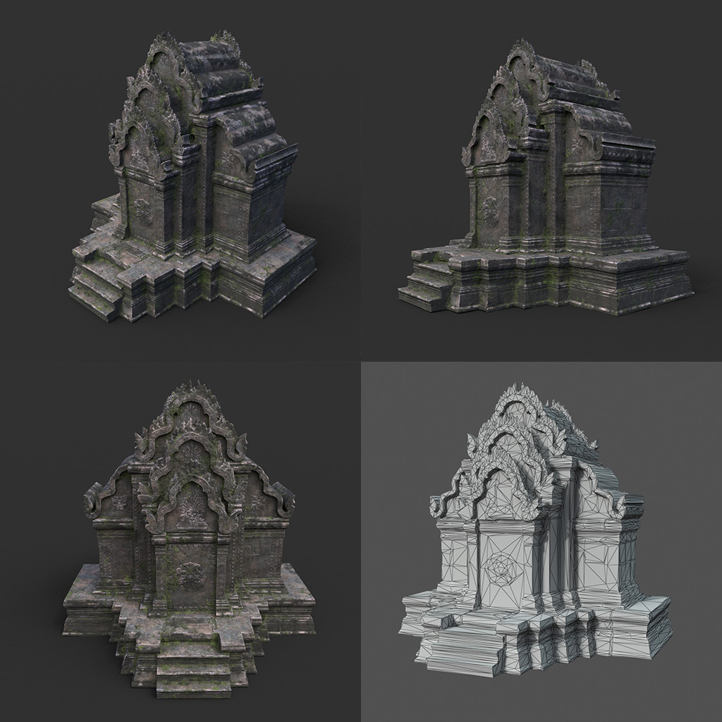 ArtStation - Ruin Ancient Temple - Khmer Architecture Pack B-01 | Game ...