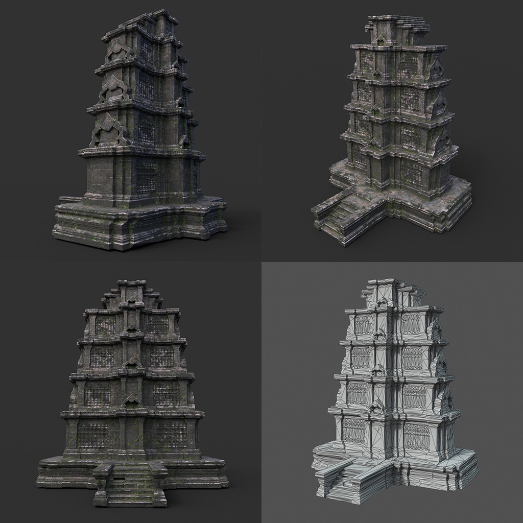 ArtStation - Ruin Ancient Temple - Khmer Architecture Pack B-01 | Game ...