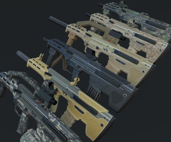 ArtStation - Modular Bullpup Rifle- Standard Variant | Game Assets