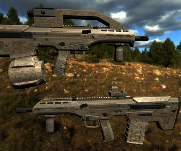 ArtStation - Modular Bullpup Rifle- Standard Variant | Game Assets