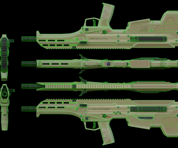 ArtStation - Modular Bullpup Rifle- Standard Variant | Game Assets