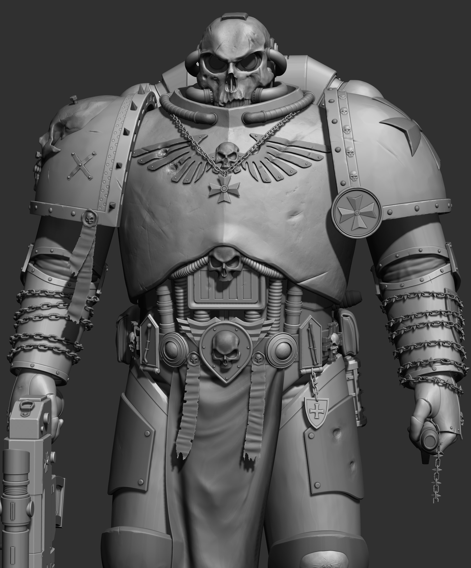 ArtStation - Warhammer 40k Black Templar Chaplain Space Marine High ...