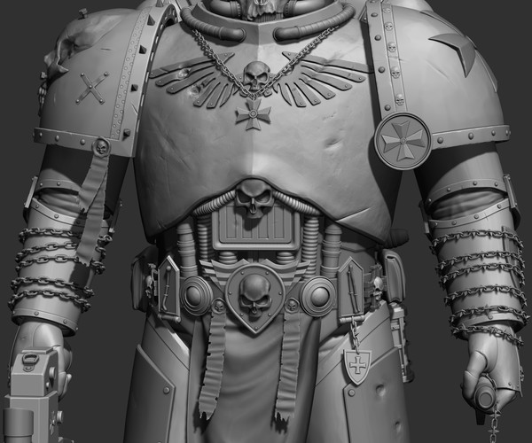 ArtStation - Warhammer 40k Black Templar Chaplain Space Marine High ...