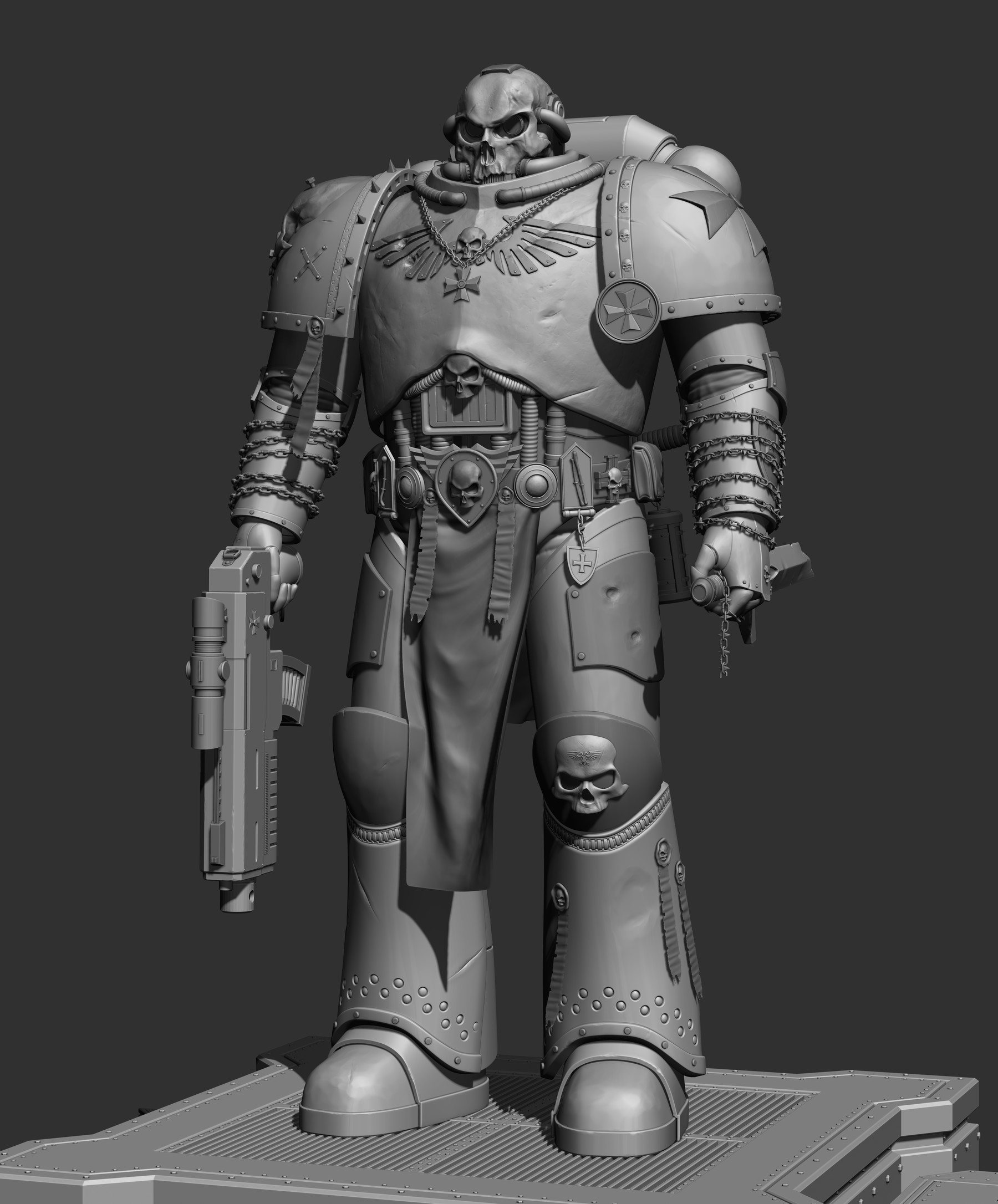 ArtStation - Warhammer 40k Black Templar Chaplain Space Marine High ...