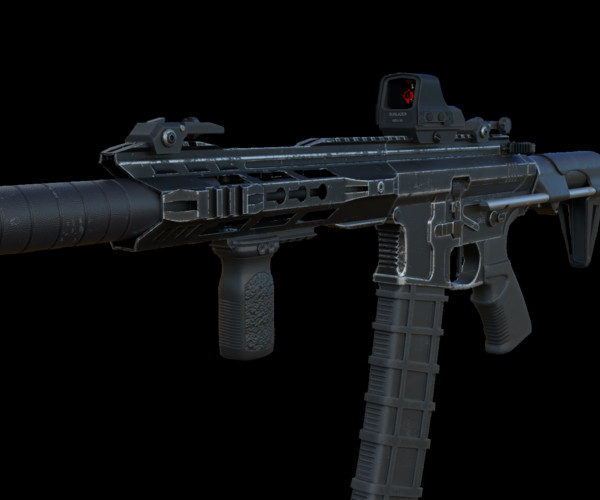 ArtStation - Modular Combat Rifle-Close Quarter Combat Variant | Game ...